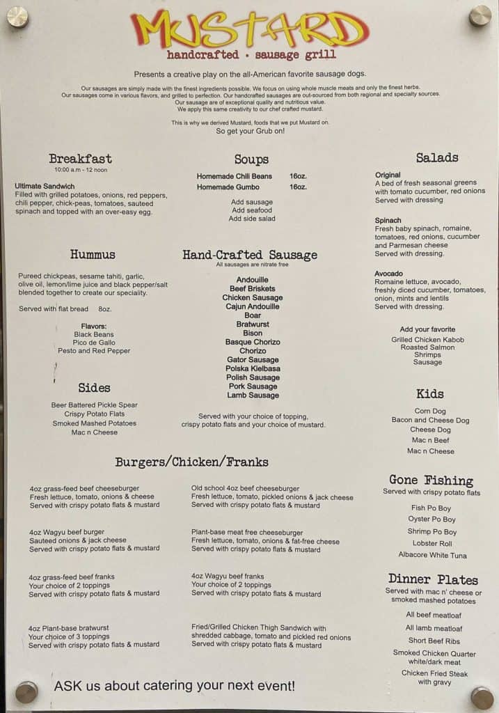 Mustard Handcrafted Sausage Grill - Greenville on the Rise